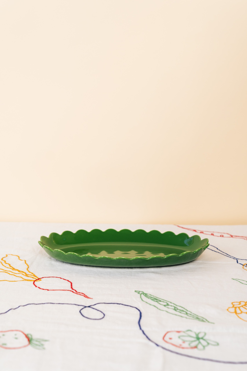 Green Scallop Platter – Tblscape